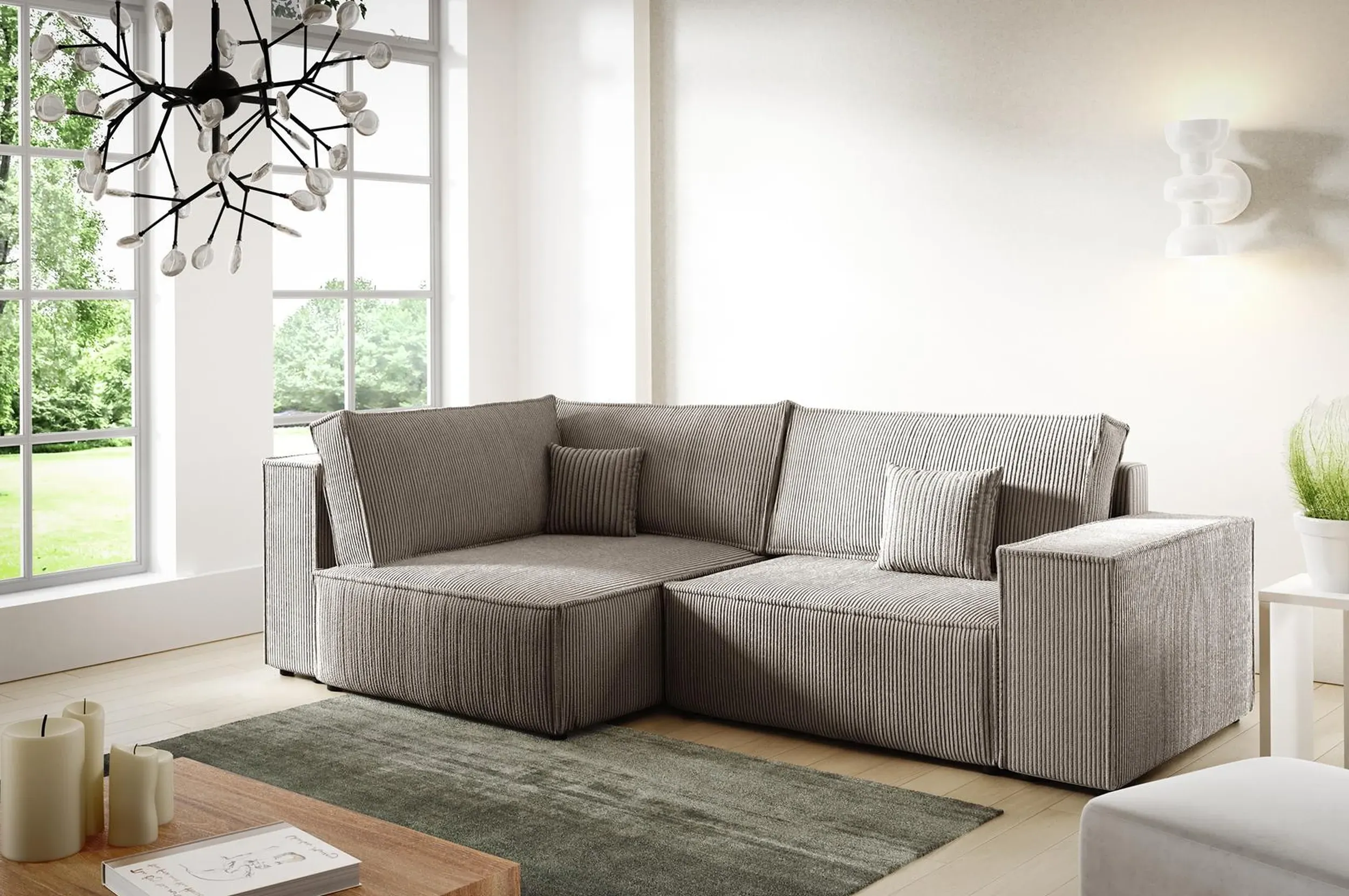 Mini Posso LB Corner Sofa Bed Left Light Brown Poso 02 - Furniture ...