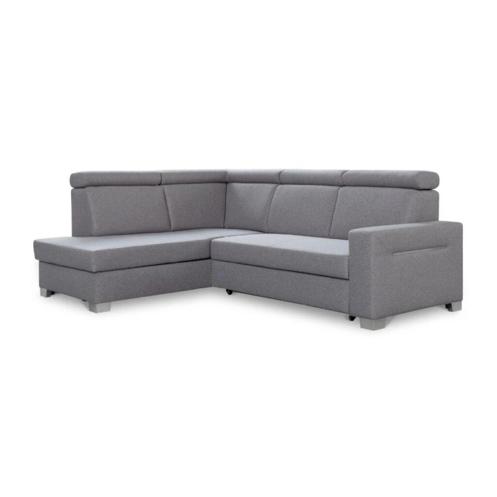 Focus Corner Sofa Bed Left Bright Grey Neat 90 - Furniture Story Online ...