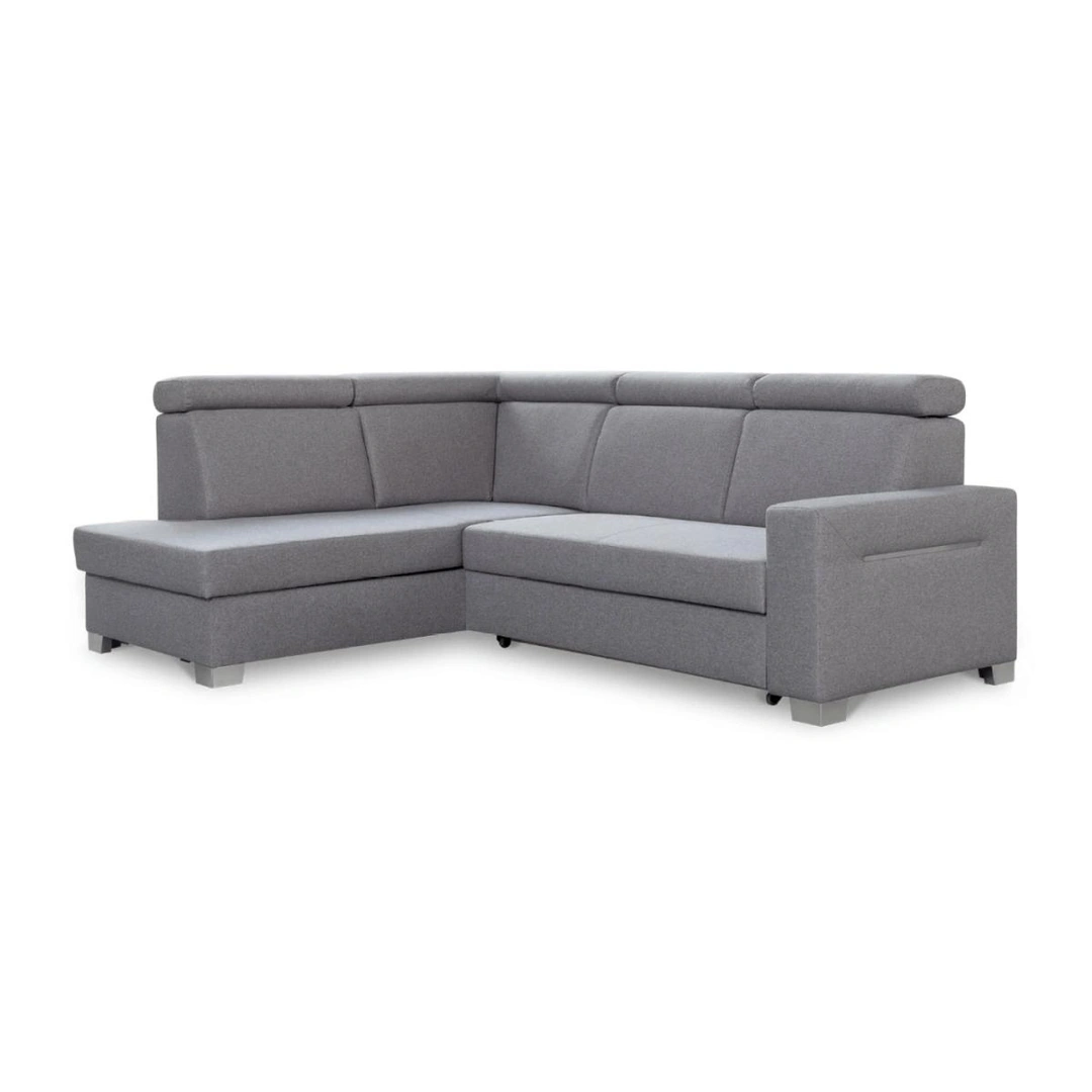 Focus Corner Sofa Bed Left Bright Grey Neat 90 - Furniture Story Online Store
